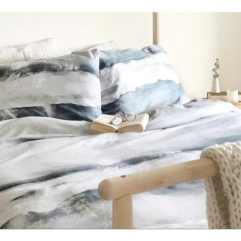 Watercolour Grey Cotton Bed Linen (Superking Set) by French Bedroom ...