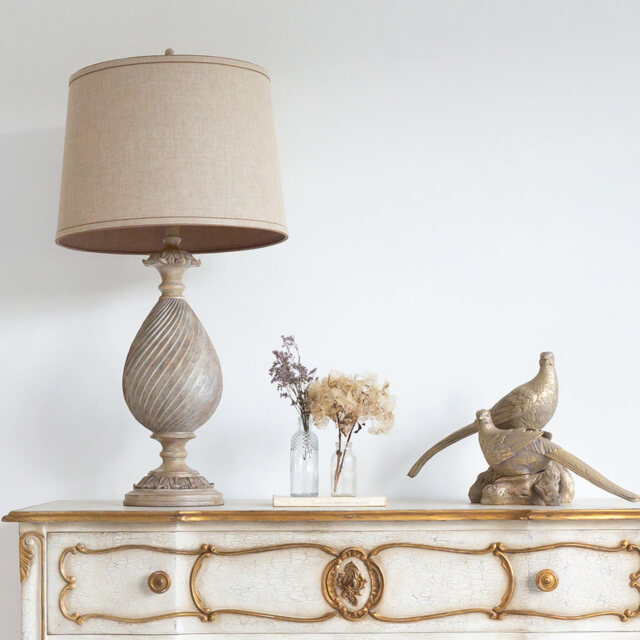 Longbarton Linen Distressed Table Lamp by French Bedroom | ufurnish.com