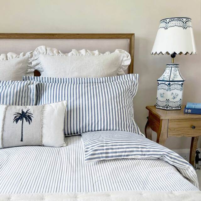 Petite Breton Luxe French Blue Bed Linen (Superking Set) by French ...