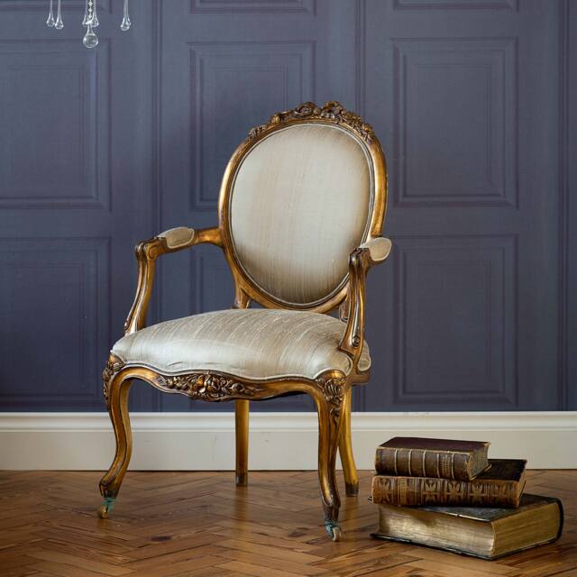 Palais de Versailles Mummy Gold Gilt Chair by French Bedroom | ufurnish.com