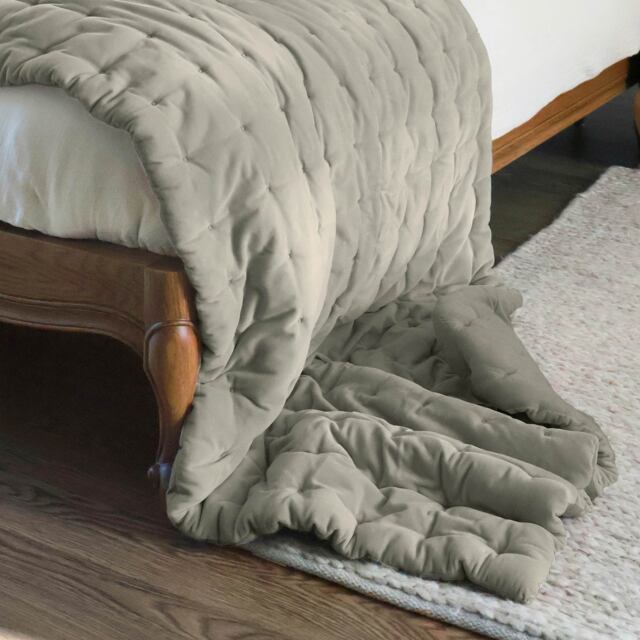 Lay Me Down Quilted Bedspread in Taupe (Medium) by French Bedroom ...