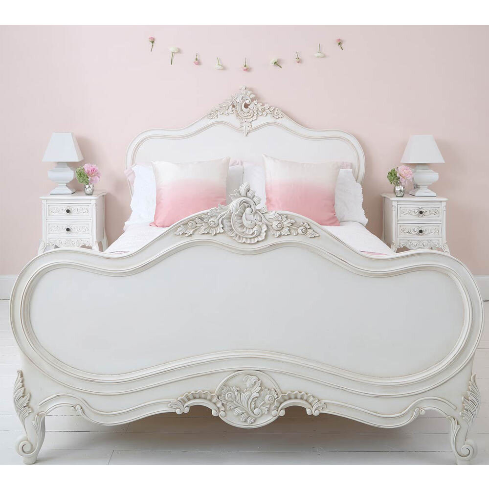 Provencal Louis XV White Luxury French Bed (Double) by French Bedroom ...