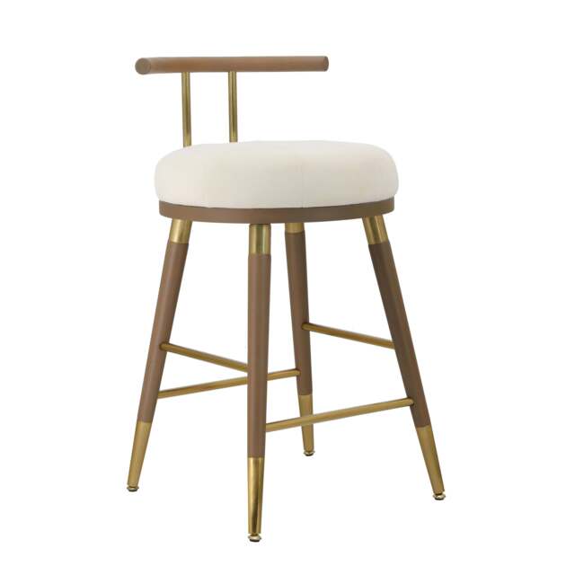 Juniper Cream Velvet Counter Bar Stool by Furniture Edit | ufurnish.com