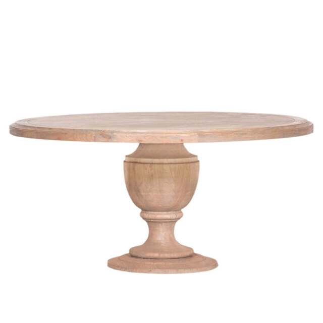 Rustic Wooden Round Dining Table 162cm by Furniture Edit | ufurnish.com
