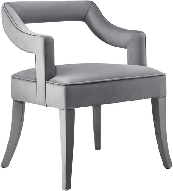 Tiffany Grey Velvet Dining Chair by Furniture Edit | ufurnish.com