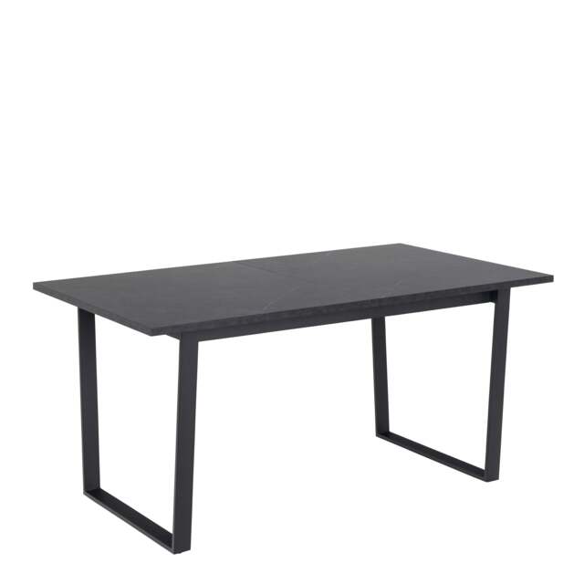 Amble Extending Dining Table with Black Marble Melamine Top & Black ...