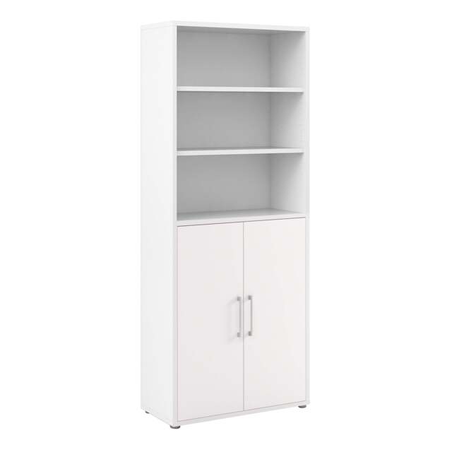 Prima Bookcase 4 Shelves with 2 Doors in White by Furniture Edit ...