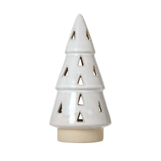 Medium White Ceramic Cut-Out Tree With LED Lights by Furniture Edit ...