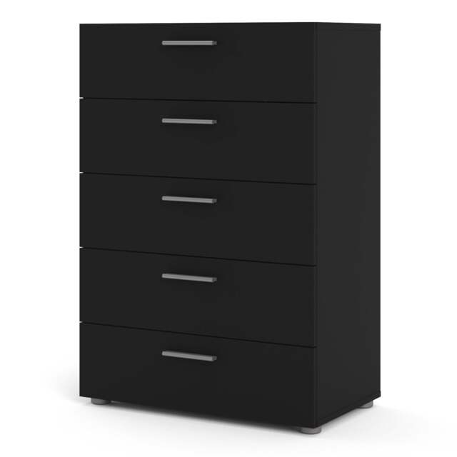 Pepe Chest of 5 Drawers in Black by Furniture Edit | uFurnish.com