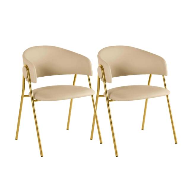 Lara Cream Performance Vegan Leather Dining Chair - Set of 2 by ...