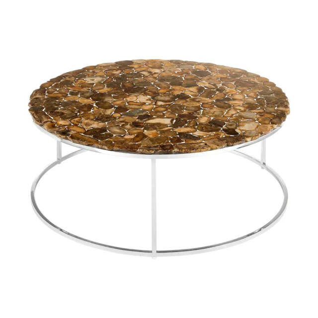 Relic Agate Top Round Coffee Table by Furniture Edit | ufurnish.com