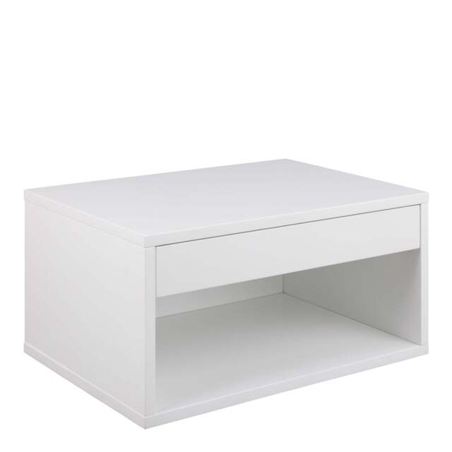 Cholet Square Bedside Table with 1 Drawer in White by Furniture Edit ...