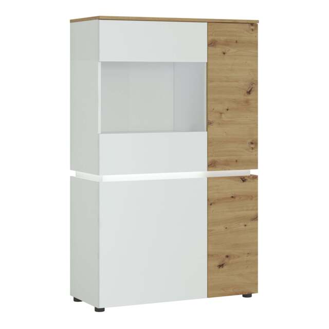 Luci 4 Door Low Display Cabinet (including LED lighting) in White and ...