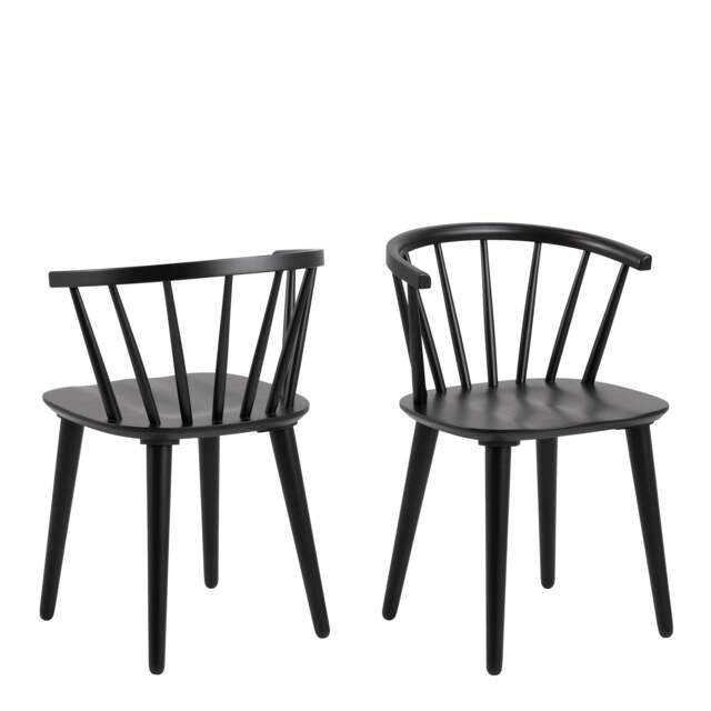 Ida Dining Chair in Black Set of 2 by Furniture Edit | ufurnish.com