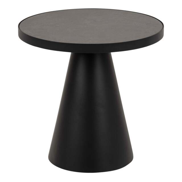 Soli Round Ceramic Coffee Table in Black 45.7x45cm by Furniture Edit ...