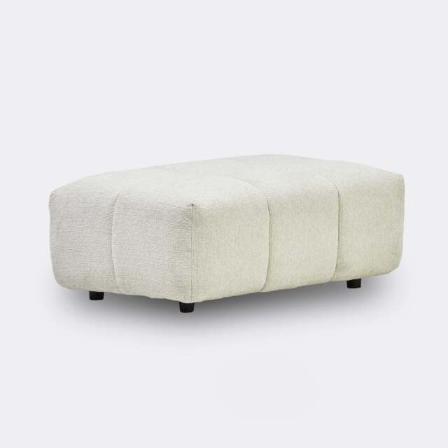 Savoy Ottoman Foot stool in Mikah Vanilla by Furniture Edit | ufurnish.com
