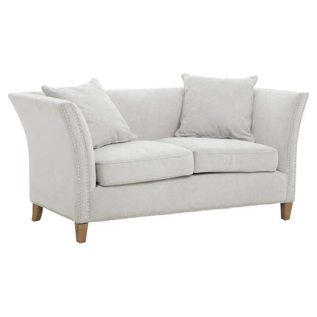 Sutton Two Seat Grey Fabric Sofa by Furniture Edit | uFurnish.com