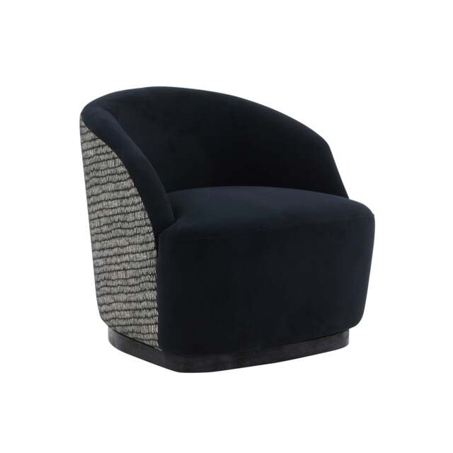 Reese Black Velvet Swivel Accent Occasional Chair by Furniture Edit ...
