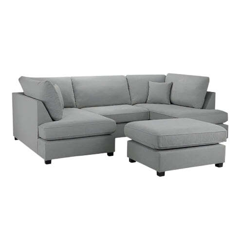 Carnaby Sofa Grey U Shape Corner by Furniture Edit | ufurnish.com