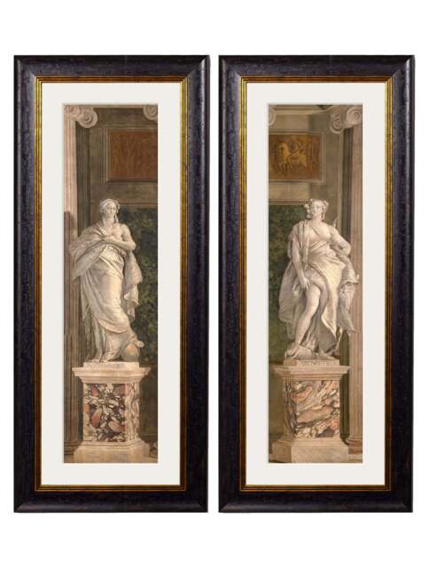 c.1760 Allegorical Figures Representing Grammar and Arithmetic - 38 x ...