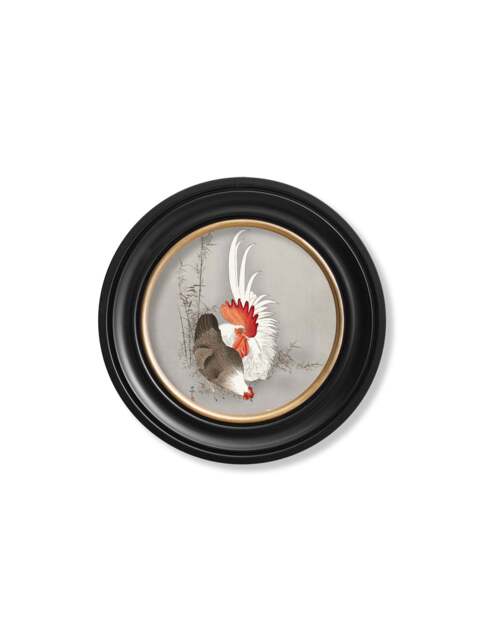 c.1910 Roosters - Ohara Koson - Round - 44 x 44cm / Oxford Round ...