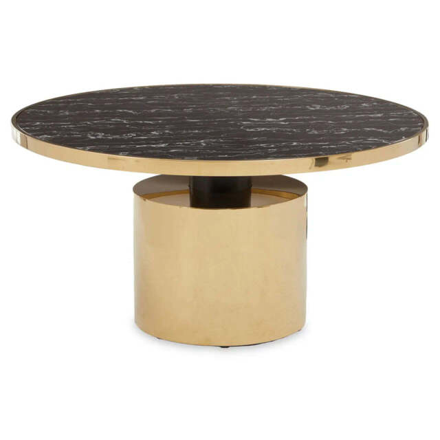Oria Black Marble Effect Gold Base Coffee Table by Furniture Edit ...