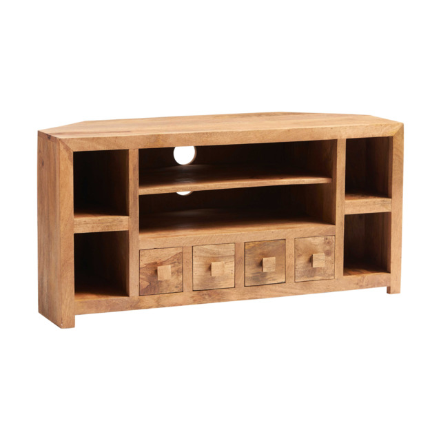 Dockland Light Mango Corner TV Unit by Furniture Edit | ufurnish.com
