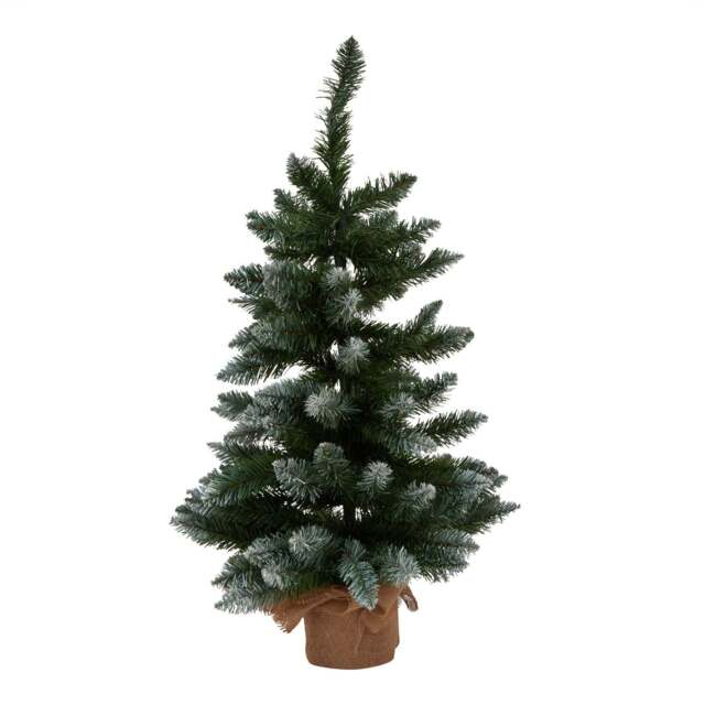 Large Snowy Conifer Tree In Hessian Wrap by Furniture Edit | ufurnish.com