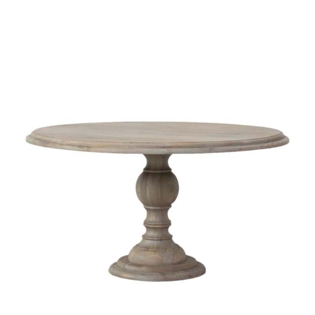 Rustic Wooden Round Dining Table by Furniture Edit | ufurnish.com