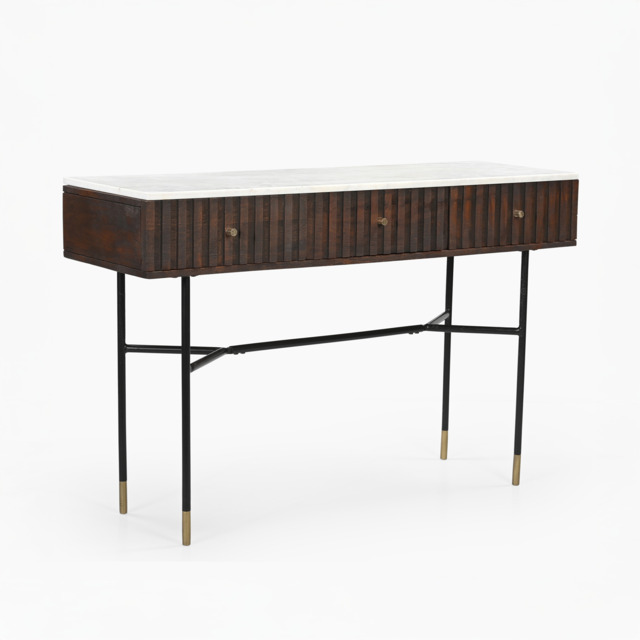 Derek Marble Top Three Drawer Console Table by Furniture Edit ...