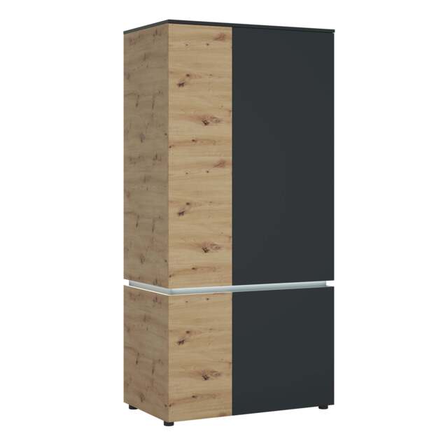 Luci 4 Door Wardrobe (including LED lighting) in Platinum and Oak by ...