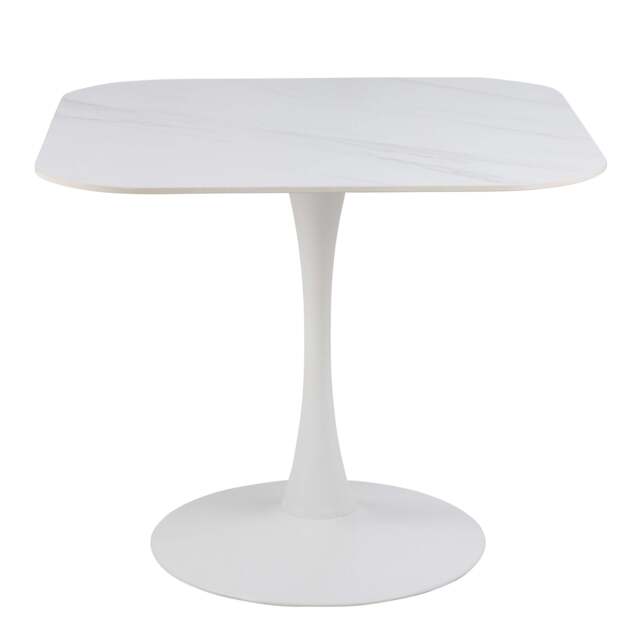 Malta Ceramic Square Dining Table in White by Furniture Edit | ufurnish.com