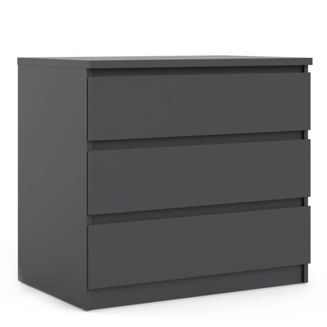 Naia Chest of 3 Drawers in Black Matt by Furniture Edit | ufurnish.com