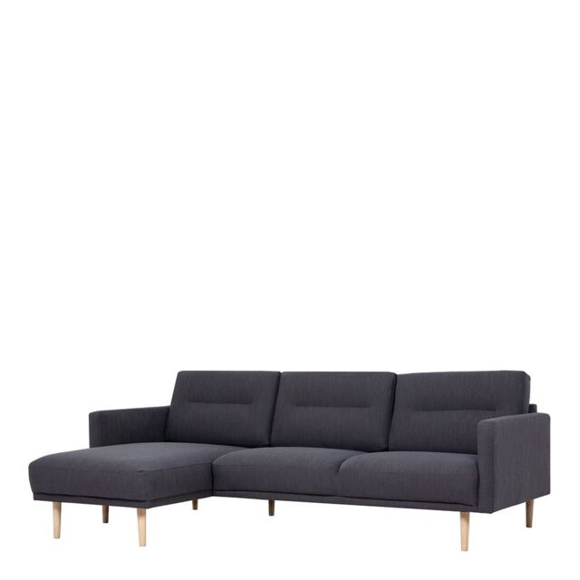 Larvik Chaiselongue Sofa (LH) - Anthracite, Oak Legs by Furniture Edit ...