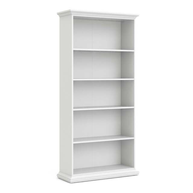 Paris Tall Bookcase in White by Furniture Edit | ufurnish.com