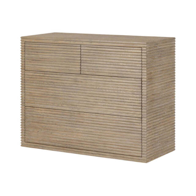 Oakham Ribbed Oak Chest of Drawers by Furniture Edit | ufurnish.com