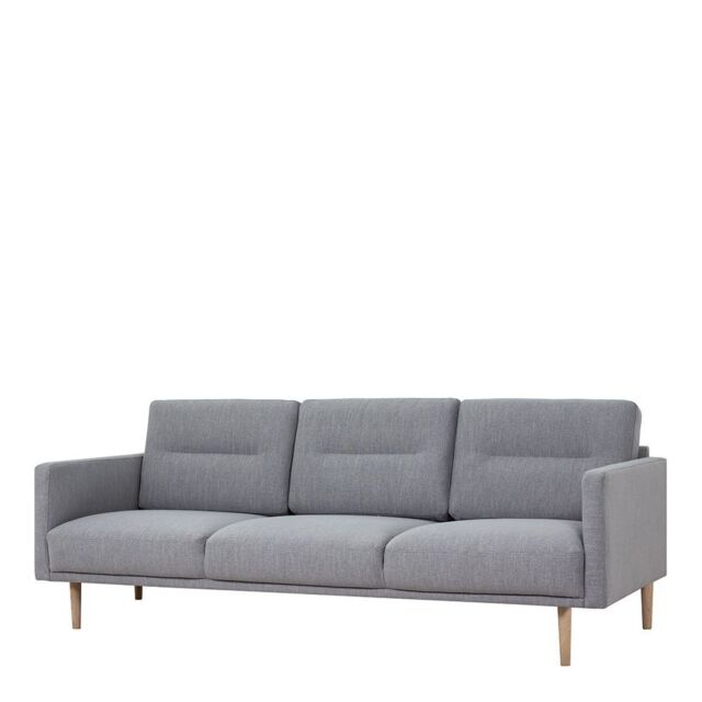Larvik 3 Seater Sofa - Grey, Oak Legs by Furniture Edit | ufurnish.com