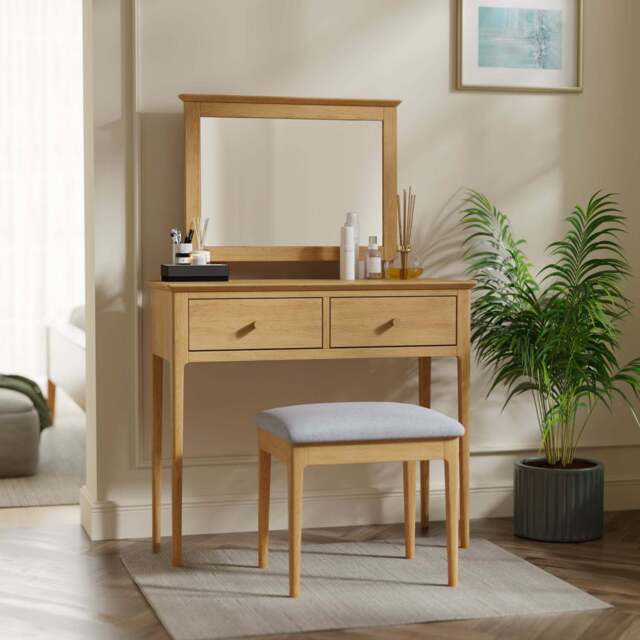 Marko Oak Dressing Table Set by Furniture Edit | ufurnish.com