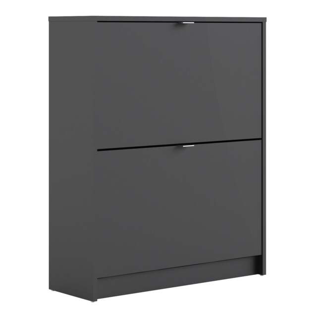 Shoes Shoe Cabinet 2 Flip Down Doors and 2 layers in Matt Black by ...