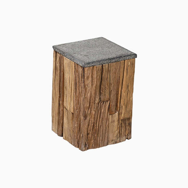 Carl Rustic Reclaimed Wood End Table by Furniture Edit | ufurnish.com