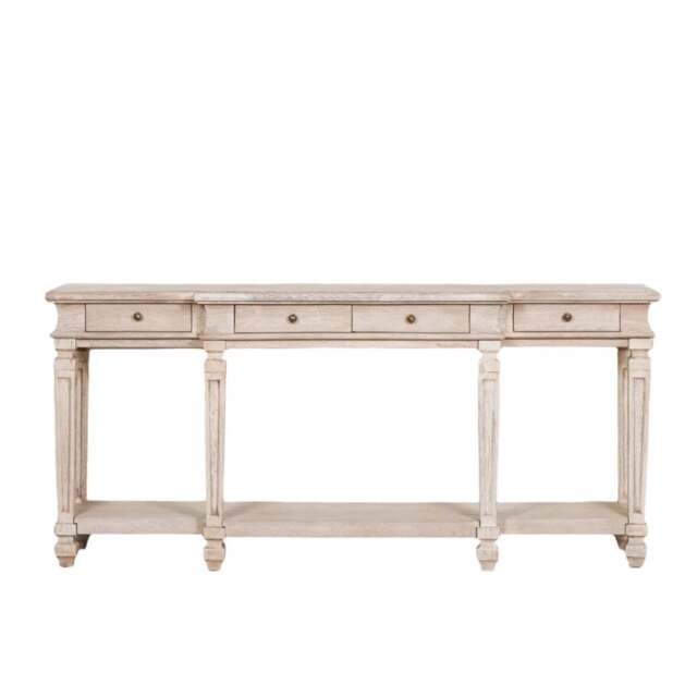 Acacia 4 Drawer Breakfront Console Table by Furniture Edit | ufurnish.com