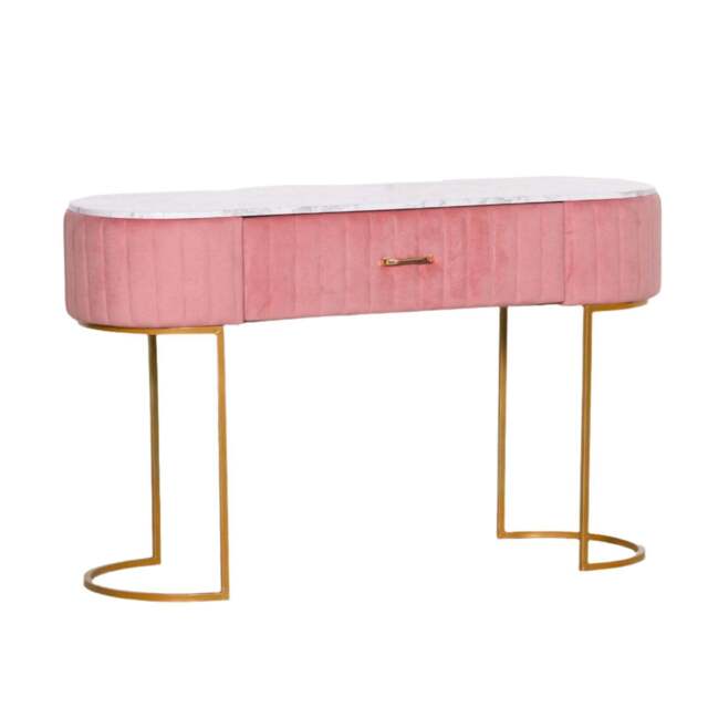Pink Upholstered Dressing Table by Furniture Edit | ufurnish.com