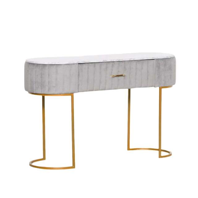 Grey Upholstered Dressing Table by Furniture Edit | ufurnish.com