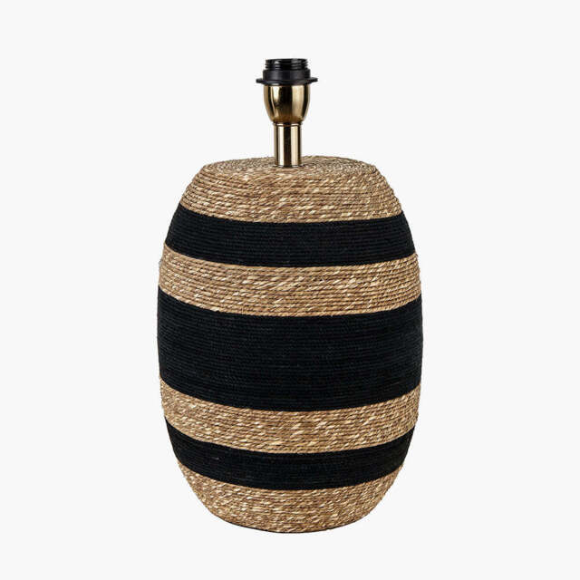 Kalutara Black and Natural Sea Grass Tall Table Lamp Base by Furniture Edit | ufurnish.com