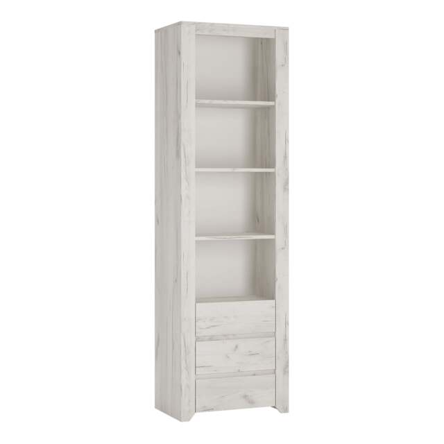 Angel Tall Narrow 3 Drawer Bookcase by Furniture Edit | ufurnish.com