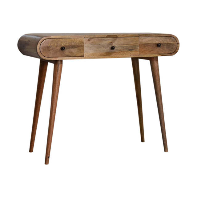 Oak-ish Round Dressing Table by Furniture Edit | ufurnish.com