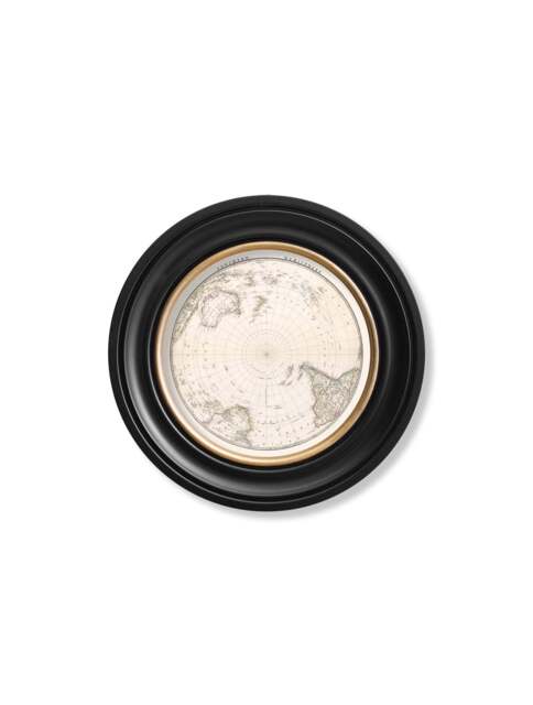c.1838 World Map Hemispheres in Round Frames - 44 x44cm / Round Frame ...