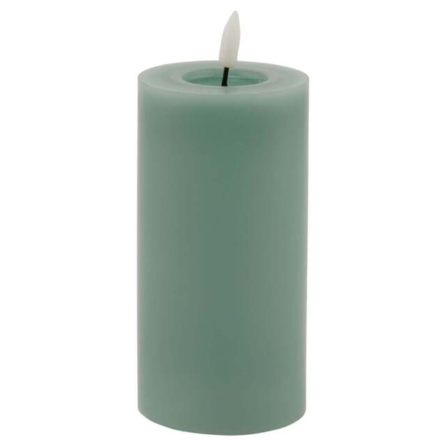 Luxe Collection Melt Effect 3x6 Sage LED Wax Candle by Furniture Edit ...