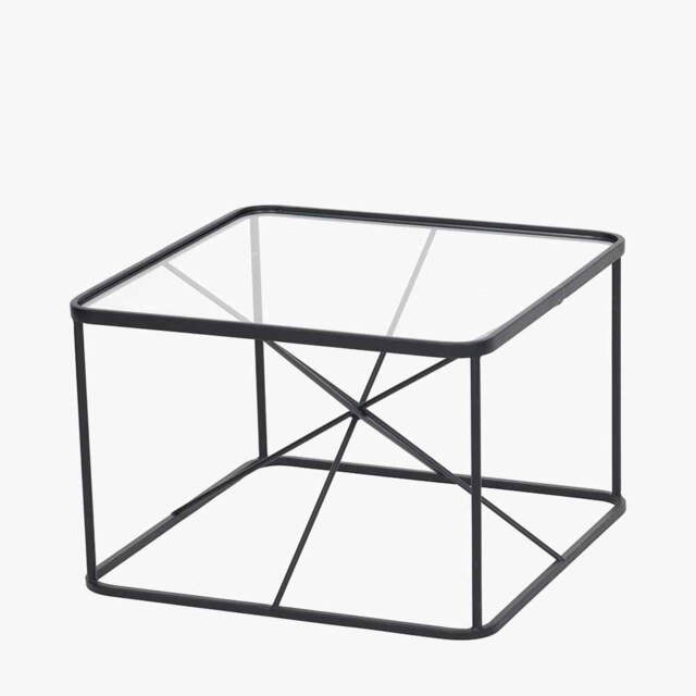 Roxy Glass and Black Metal Coffee Table by Furniture Edit | ufurnish.com