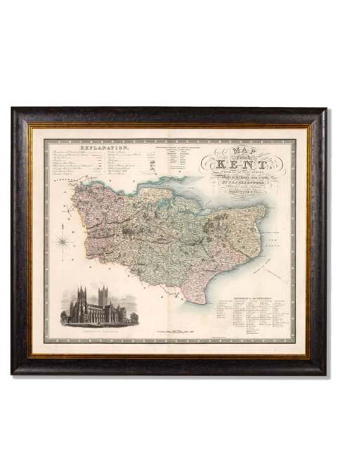 c.1830 County Maps of England - 70 x 84cm / Oxford / Kent by Furniture ...